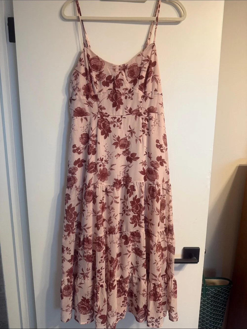 Trixxi | Dresses | Trixxi Blush Pink Maxi Dress With Rust Floral Print ...